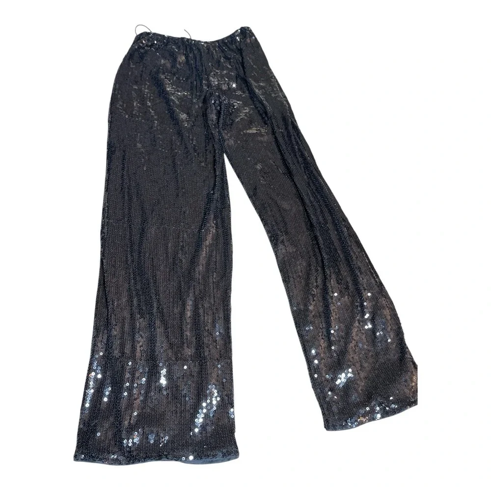 Musera | Pants & Jumpsuits | Musera Black Sequined Pants S Lined Draw ...